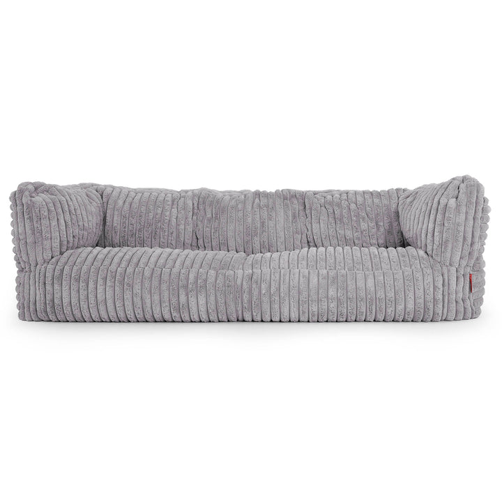 Lounge Pug 3 Sitzer Riesen Sitzsacksofa Ultra Plüsch Cord Grau Albert