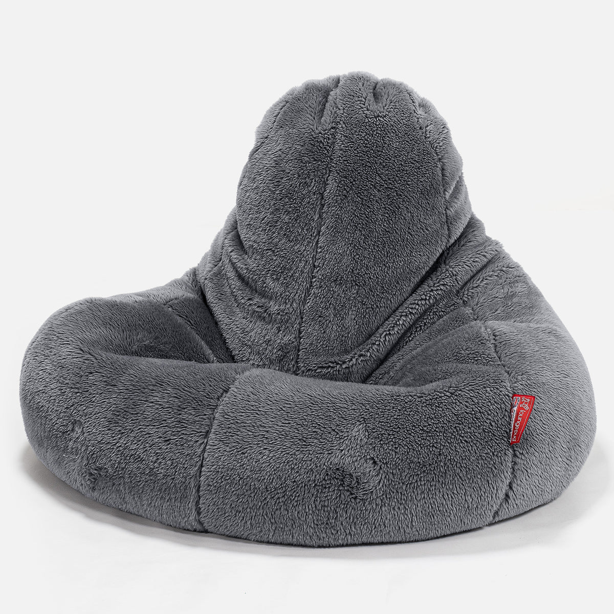 Lounge Pug Gaming Sitzsack Sessel Teddy Kunstfell Dunkelgrau