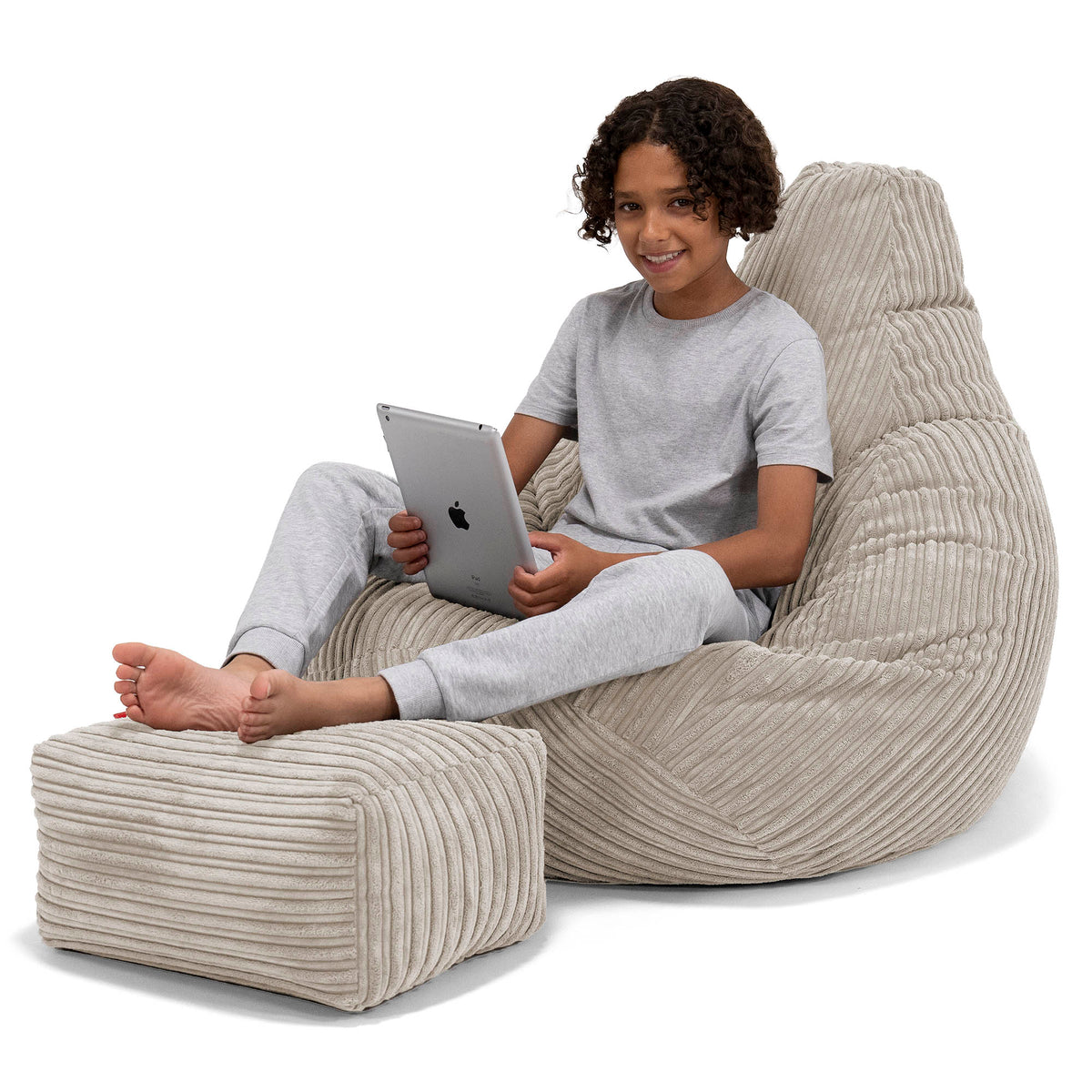 Lounge Pug Kinder Gaming Sitzsack Sessel Cord Nerzfarben Gaming ...