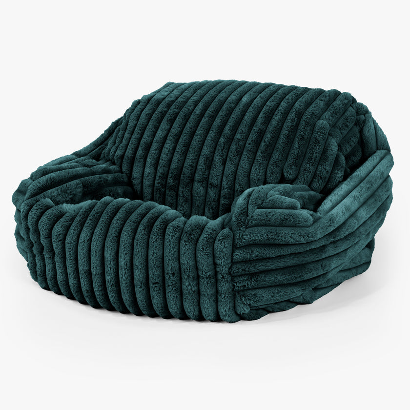 Lounge Pug Sabine Sitzsack Sessel Ultra Plüsch Cord Blaugrün Big