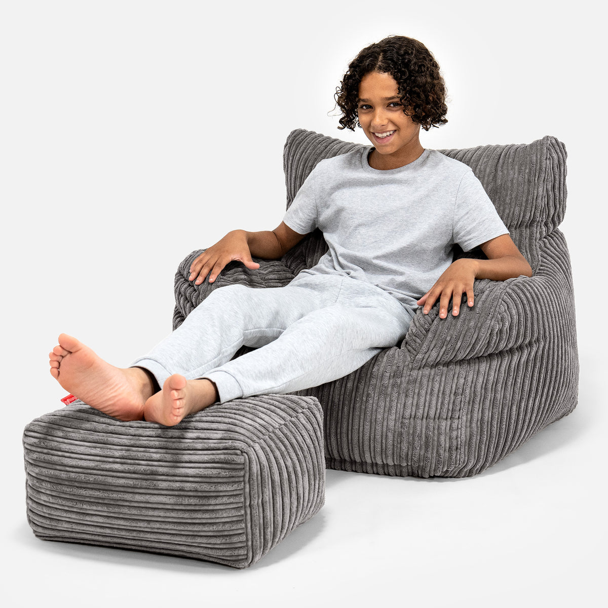 Lounge Pug Teenager Sitzsack Sessel Cord Graphitgrau Sitzsack Sessel